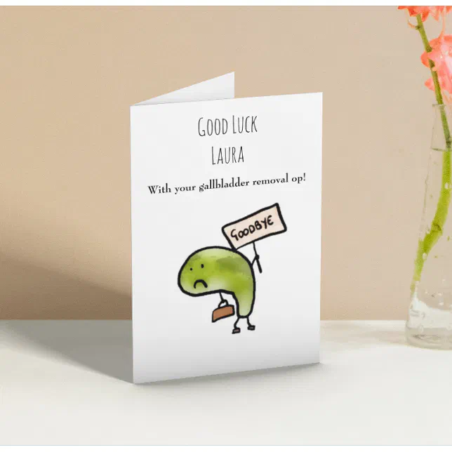 Gallbladder Removal Good Luck Card | Zazzle