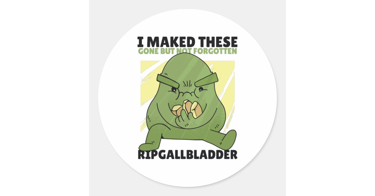 Gallbladder stones classic round sticker | Zazzle