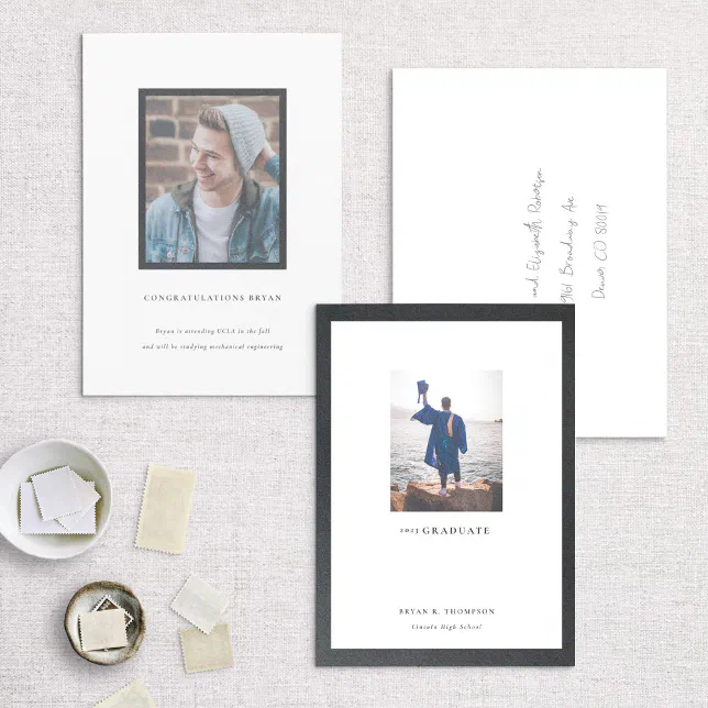 Gallery Frame Photo Graduation Announcement Card | Zazzle