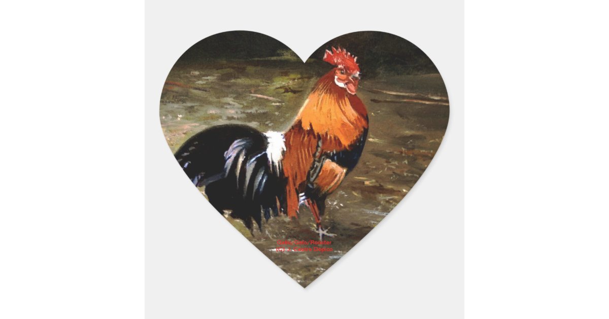 Gallo/Galo/Rooster Heart Sticker | Zazzle