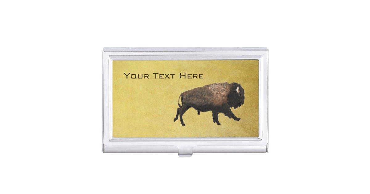 Galloping Bison Business Card Case | Zazzle