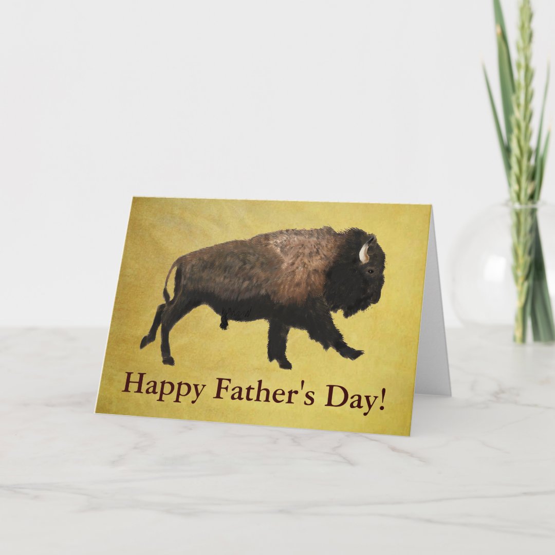 Galloping Bison Father's Day Card | Zazzle