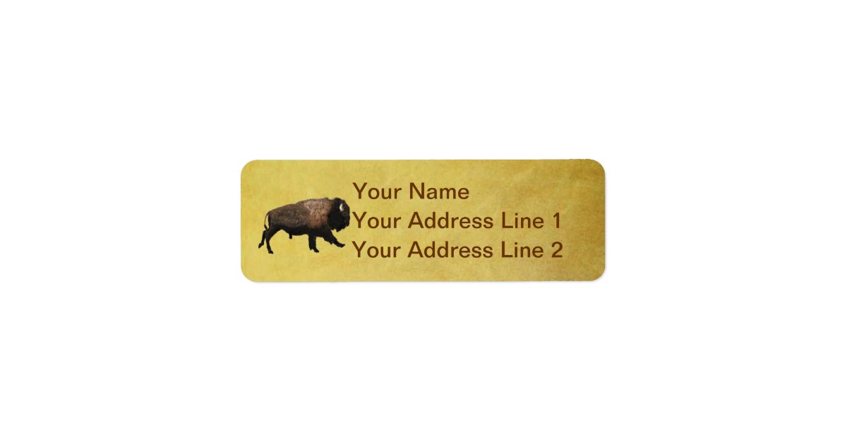 Galloping Bison Label | Zazzle