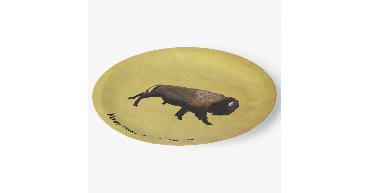 Galloping Bison Paper Plates | Zazzle