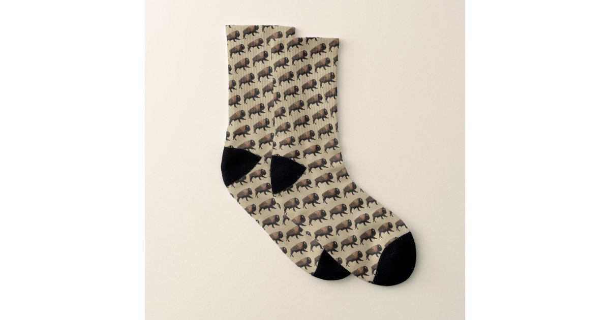 Galloping Bison Socks | Zazzle