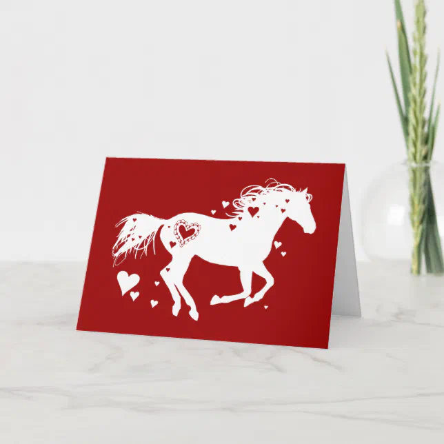 Galloping Horse Valentine's Day Card | Zazzle