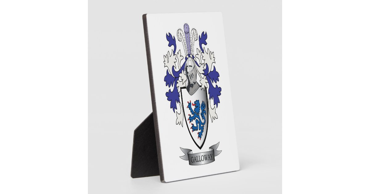 Galloway Family Crest Coat of Arms Plaque | Zazzle.com