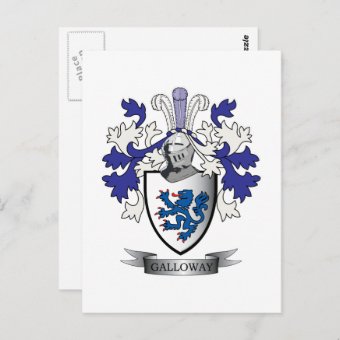 Galloway Family Crest Coat of Arms Postcard | Zazzle