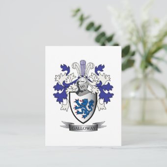 Galloway Family Crest Coat of Arms Postcard | Zazzle