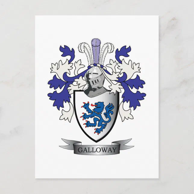 Galloway Family Crest Coat of Arms Postcard | Zazzle
