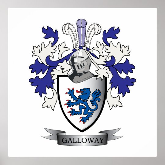 Galloway Family Crest Coat of Arms Poster | Zazzle.com