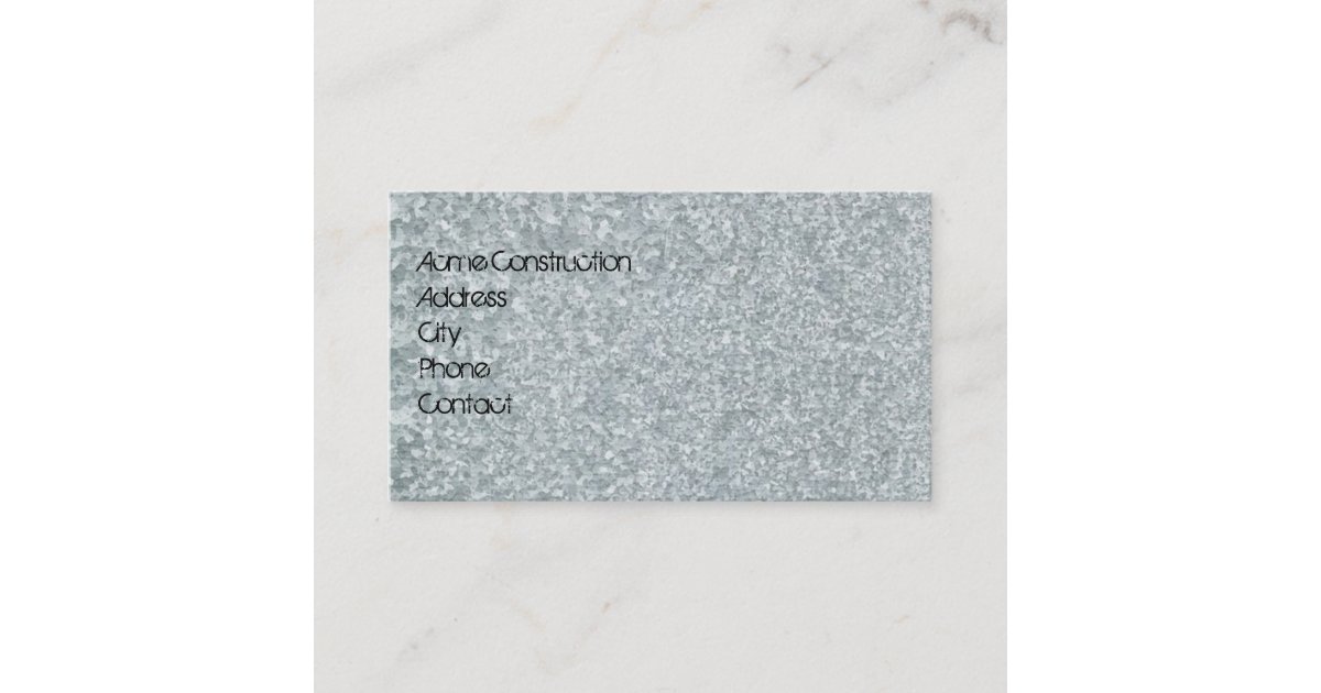 Galvanized metal look business card | Zazzle