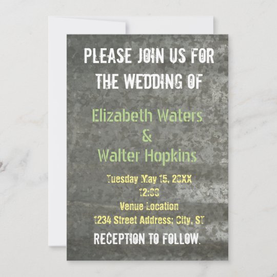 Galvanized Sheet Metal Wedding Invitation | Zazzle.com