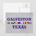 Galveston Nautical Flag - Sand Postcard | Zazzle