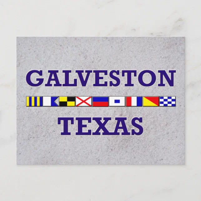 Galveston Nautical Flag - Sand Postcard | Zazzle