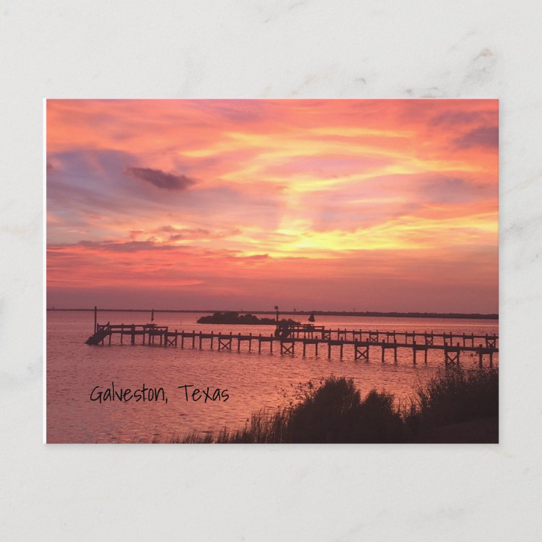 Galveston Texas Sunset Postcard | Zazzle