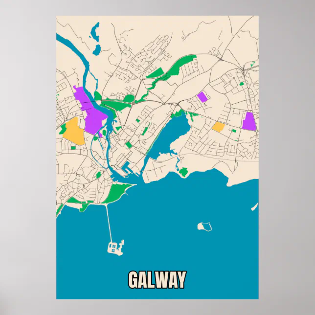 Galway Map Poster | Zazzle