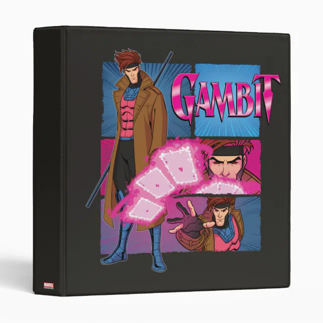 Gambit Character Panel Graphic 3 Ring Binder | Zazzle