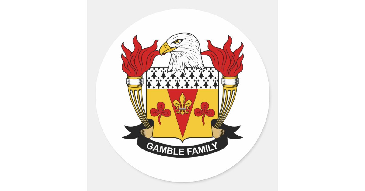 Gamble Family Crest Classic Round Sticker | Zazzle