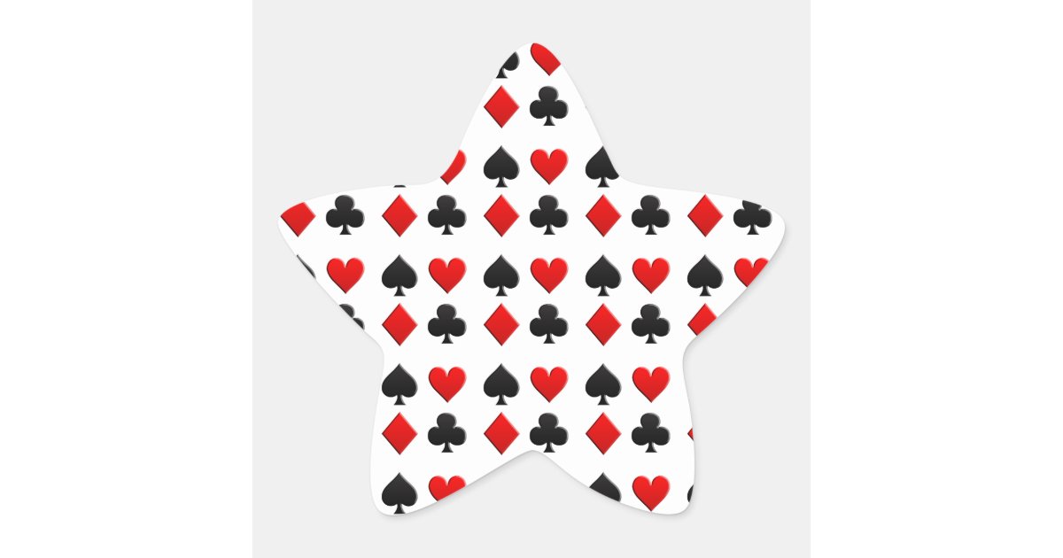 Gambling Cards Suits Star Sticker | Zazzle