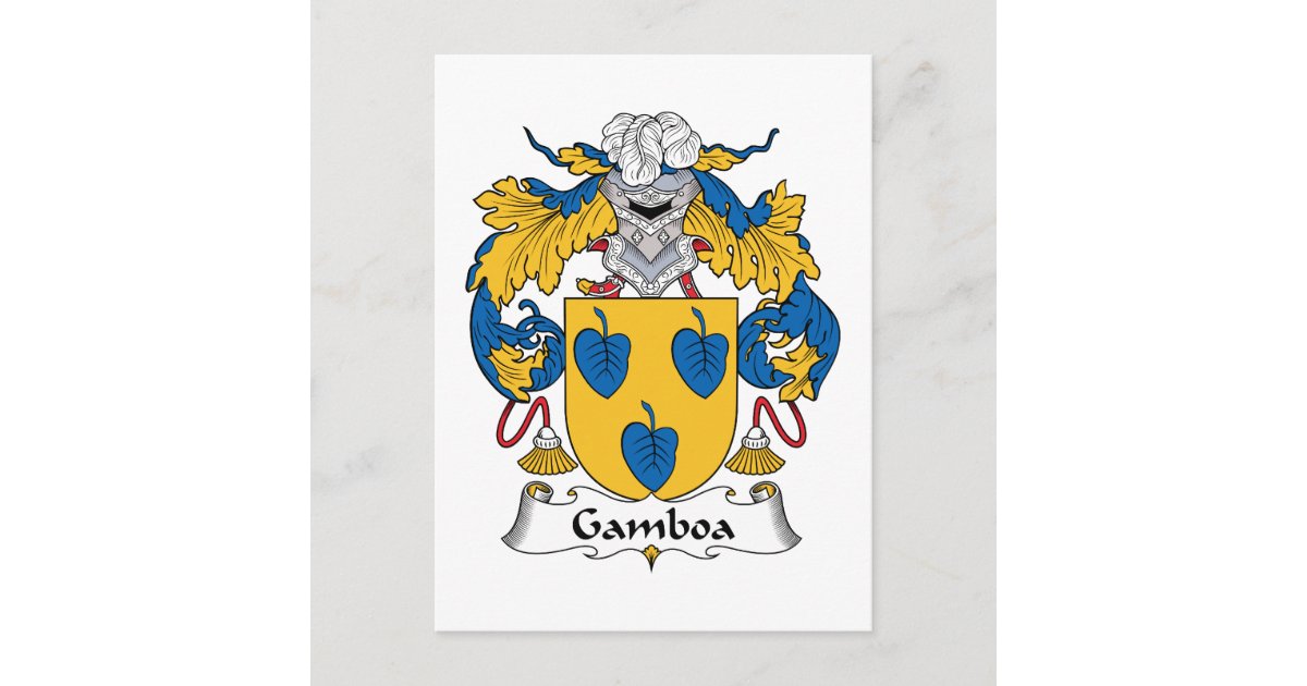 Gamboa Family Crest Postcard | Zazzle