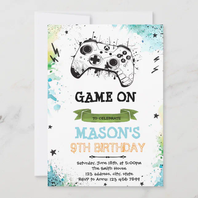 Game boy theme invitation | Zazzle