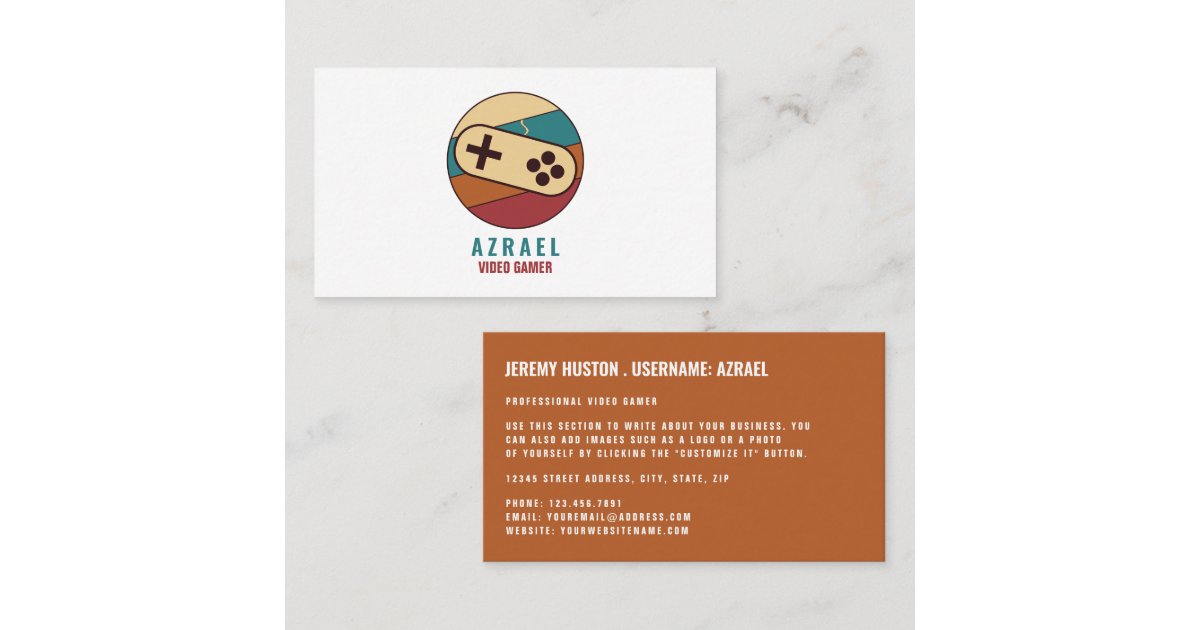 Game Controller Logo, Video Gamer Business Card | Zazzle