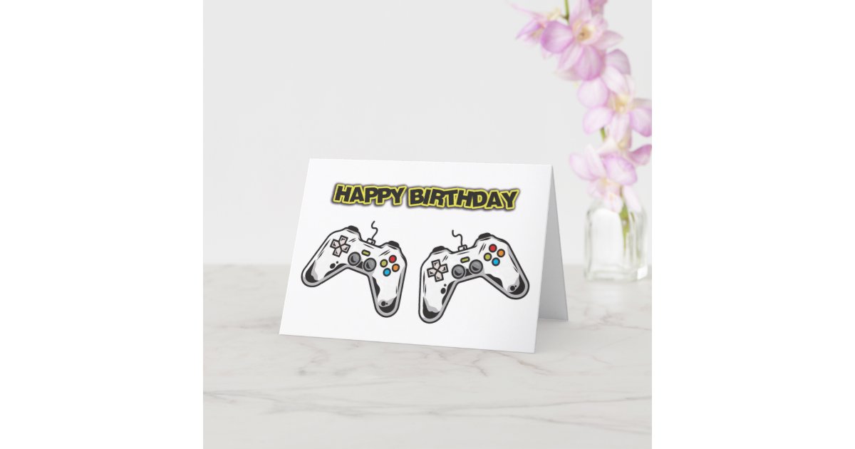 Game Controllers Birthday Card | Zazzle