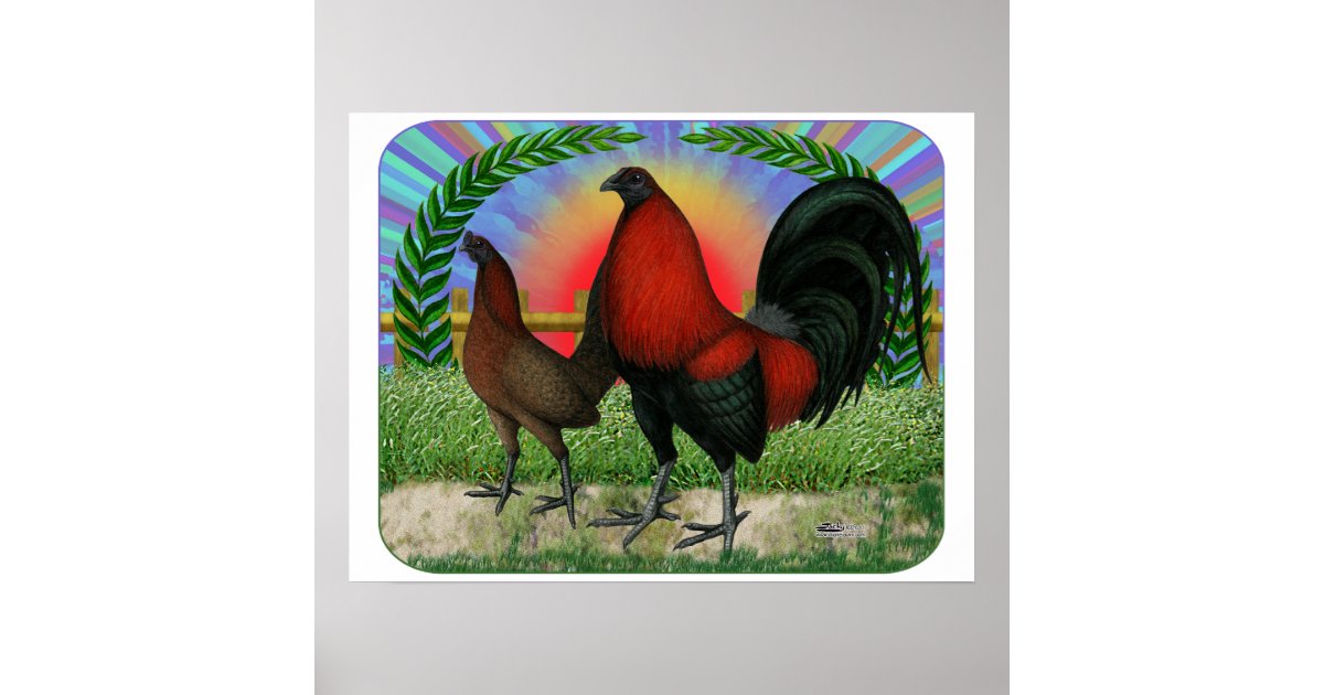 Game Fowl Wreath Poster | Zazzle