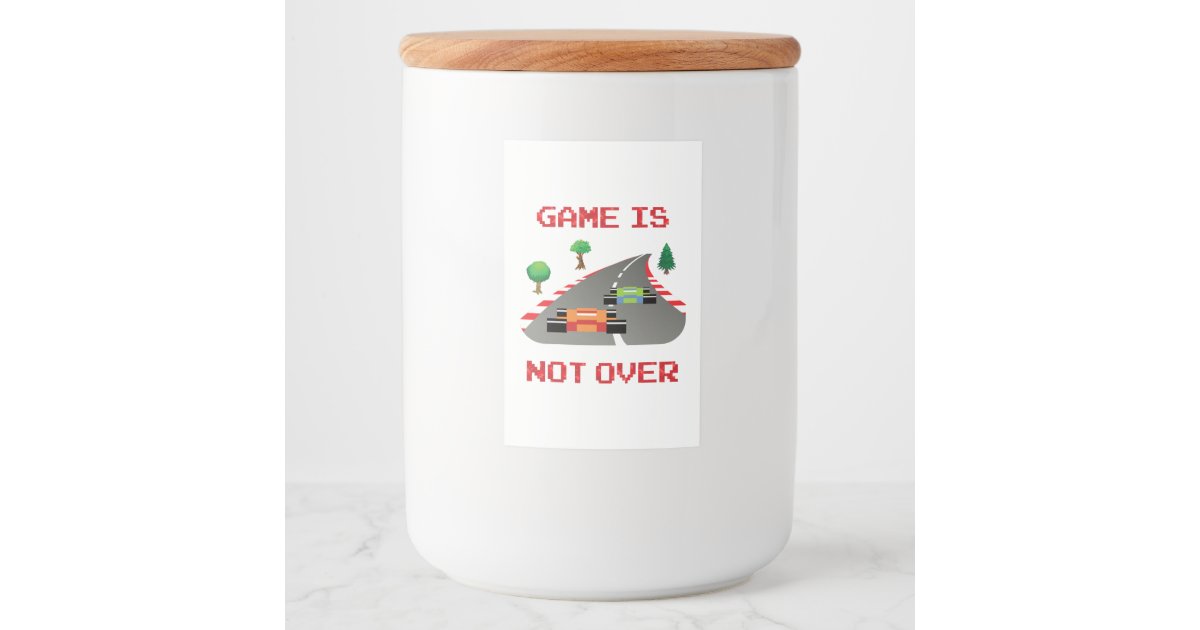 Game is not over Pixelated Video Game Food Label | Zazzle