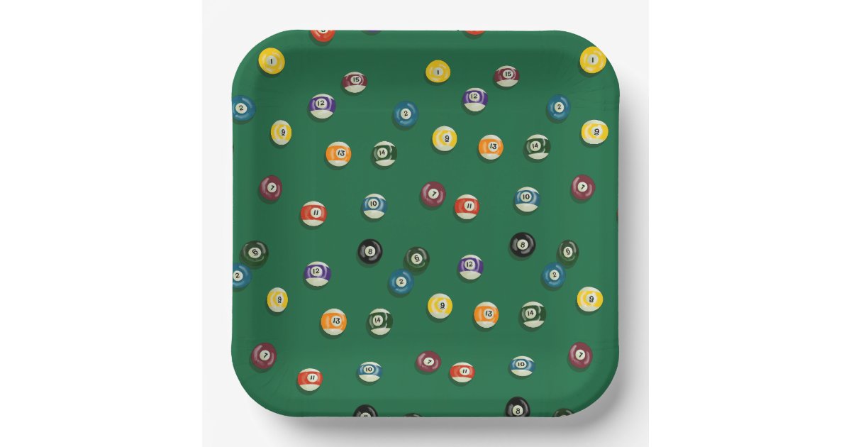Game Night Billiards Pool Party Paper Plates | Zazzle