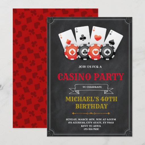 Game night casino party invitation | Zazzle