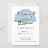 Game Night Console Gaming Blue Invitation | Zazzle