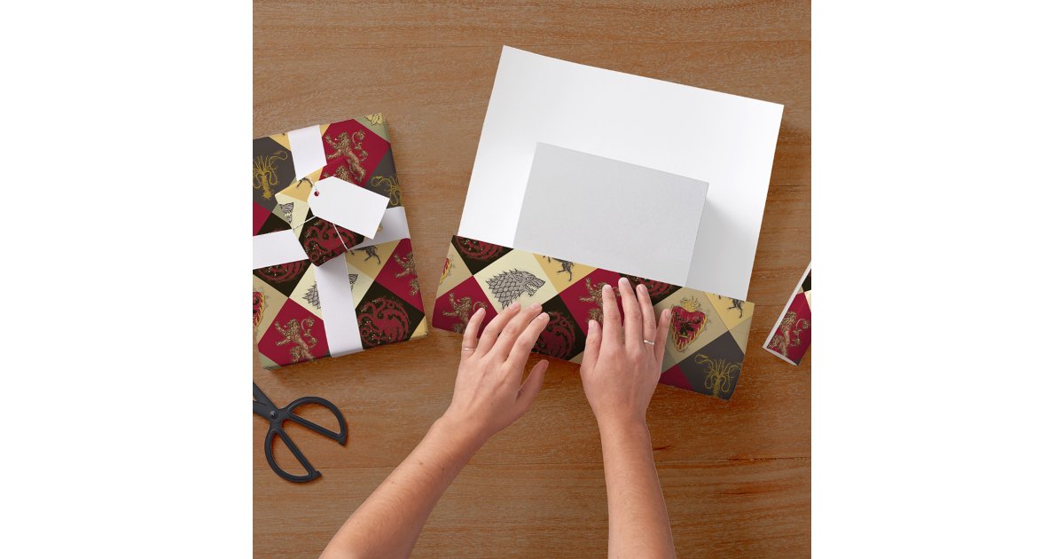 Game of Thrones Sigil Pattern Wrapping Paper Sheets | Zazzle