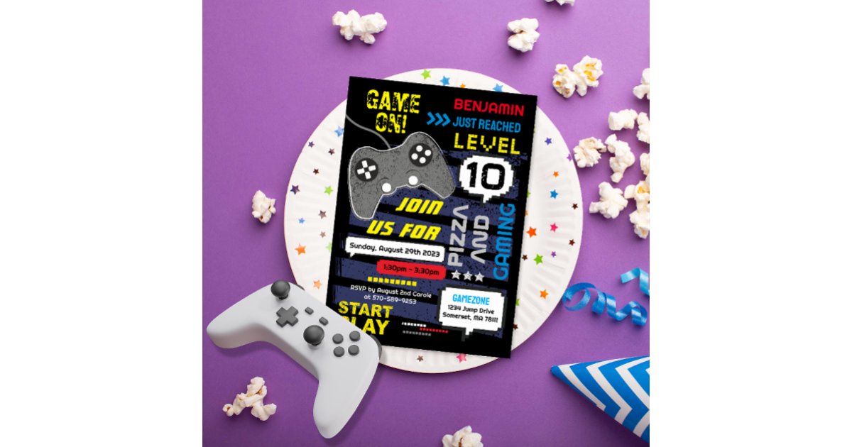 Game on! Console Joystic Birthday Party Invitation | Zazzle