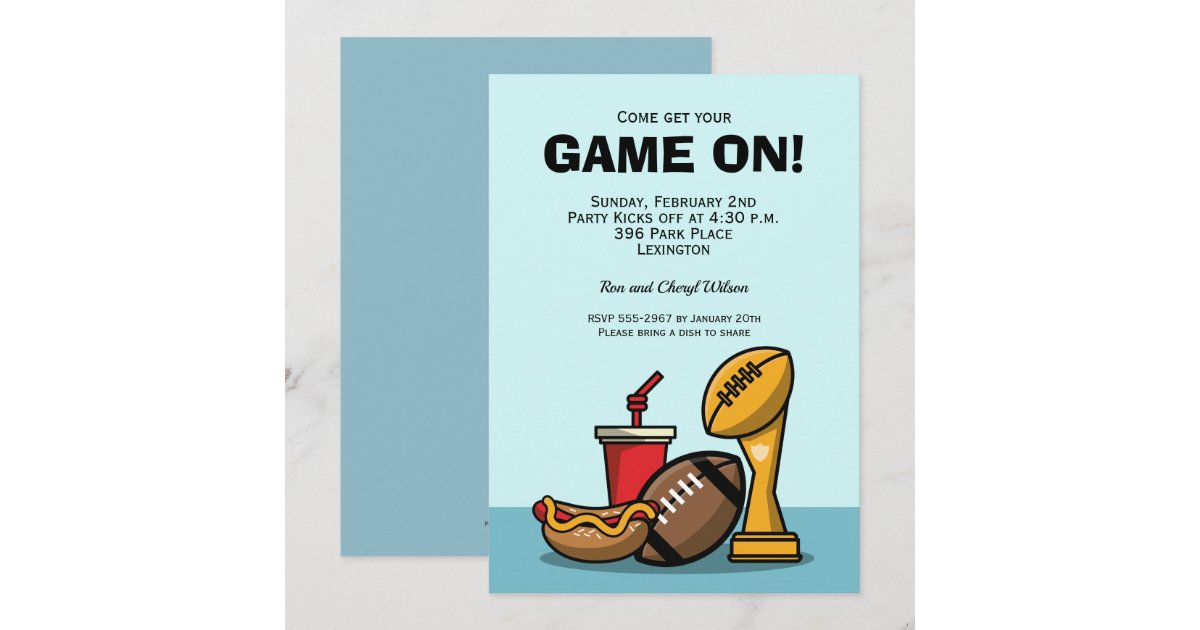 Game On Food and Football Trophy Party Invitations | Zazzle