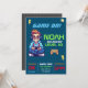 Game On Level Up Blue Video Game Birthday Party Invitation | Zazzle