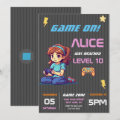 Game On Level Up Fun Video Game Birthday Party Invitation | Zazzle