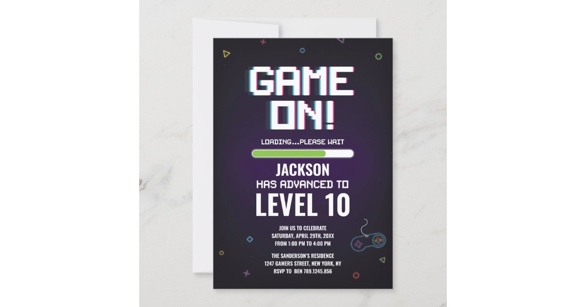 Game On Level Up Invitation | Zazzle