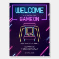 Game On Neon Arcade Games Birthday Welcome Sign | Zazzle