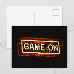Game On Neon Sign Sports Gaming Gamer Postcard | Zazzle