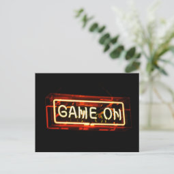 Game On Neon Sign Sports Gaming Gamer Postcard | Zazzle