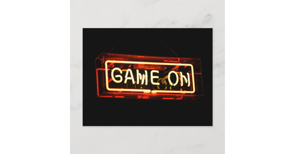 Game On Neon Sign Sports Gaming Gamer Postcard | Zazzle