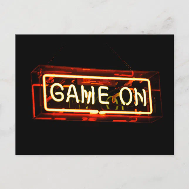 Game On Neon Sign Sports Gaming Gamer Postcard | Zazzle