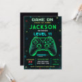Game On Neon Video Game Birthday Party Invitation | Zazzle