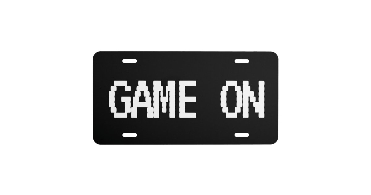 Game On pixelated car license plate for gamers | Zazzle