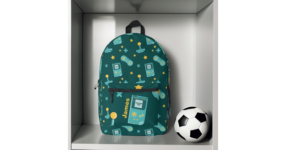 Game On Retro Vintage Video Game Pattern Printed Backpack | Zazzle