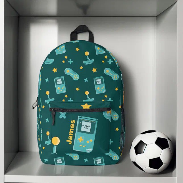 Game On Retro Vintage Video Game Pattern Printed Backpack | Zazzle