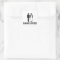 Game over, bride and groom, wedding couple square sticker | Zazzle
