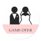 Game Over Bride Groom Clipart Wedding Stickers | Zazzle